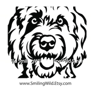 Groodle Dog Svg Head Vector Graphic Clip Art Design, Goldendoodle ...