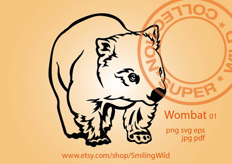 Wombat Svg Clip Art Vector File Australian Animal Cuttable - Etsy
