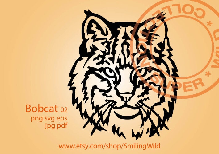Bobcat Svg Vector Graphic, Wild Forest Animal Cuttable Digital Clip Art ...