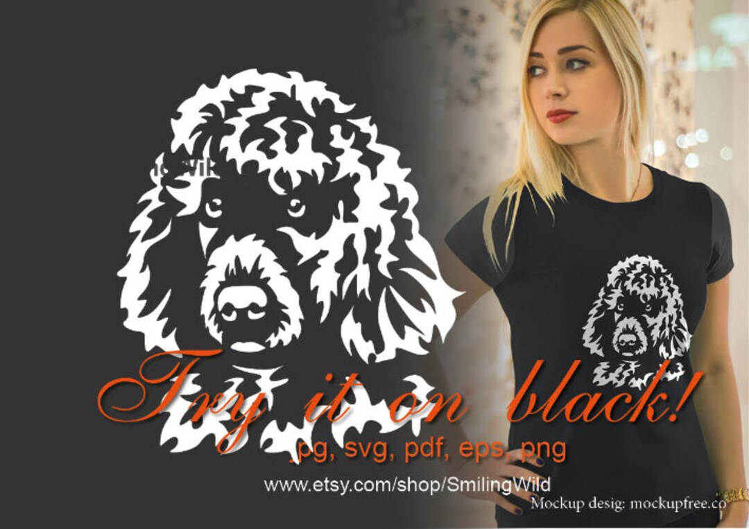 Poodle Svg White Vector File Dog Head Portrait Poodle, Clipart Cut File ...