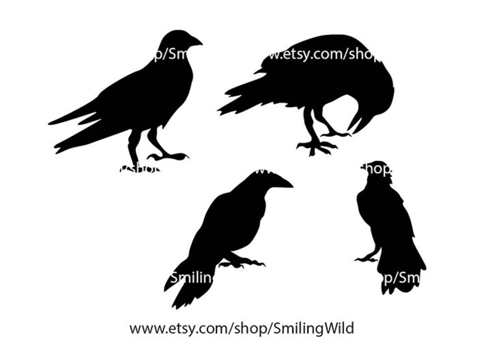 Raven Svg Silhouette Flying Bird Vector Cut File Raven - Etsy