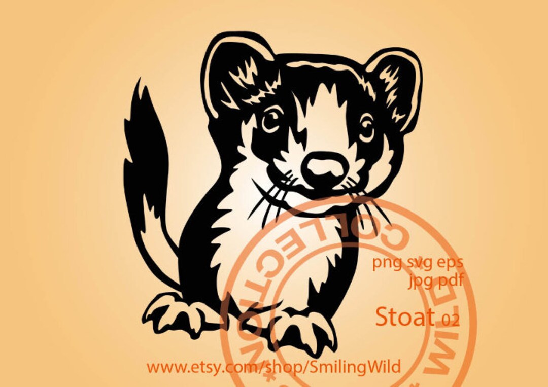 Stoat Svg Clip Art Cut File Cuttable Mustelid Vector Graphic - Etsy
