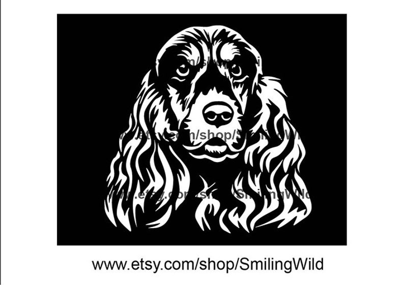 English Cocker Spaniel Svg Portrait Laser Cuttable /bmc04/ | Etsy