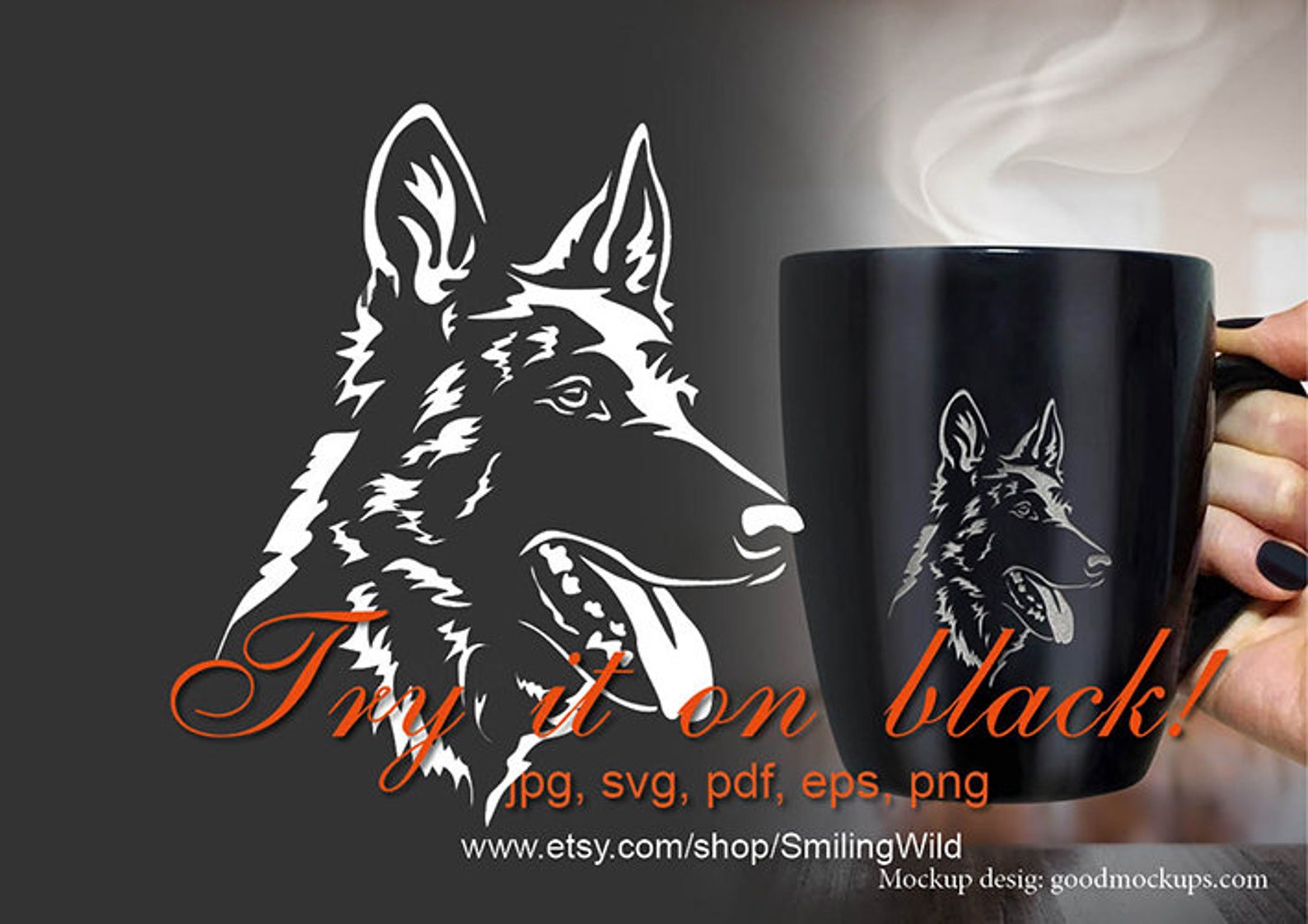 Dutch Shepherd Svg Dog Face White Vector File Portrait Dog | Etsy