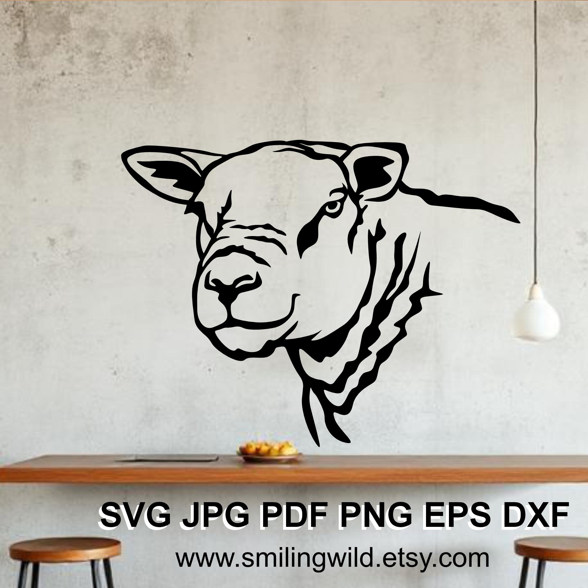 Texel Ram SVG PNG DXF Clipart Graphic: Realistic Sheep Vector Graphic ...