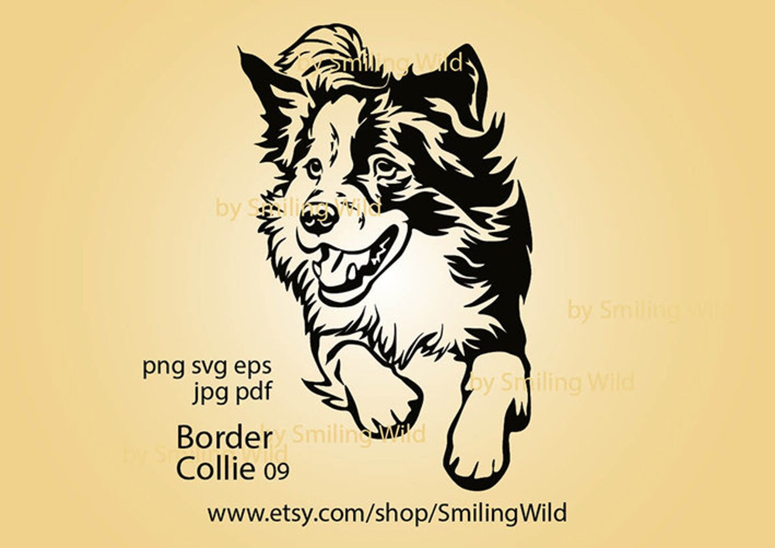 Border Collie Svg /09/ Running Dog Laser Cuttable File Border - Etsy