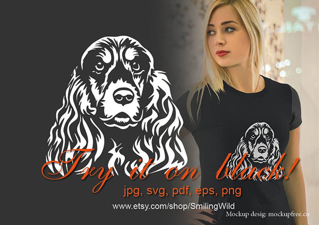 English Cocker Spaniel Svg Portrait Laser Cuttable /bmc04/ - Etsy