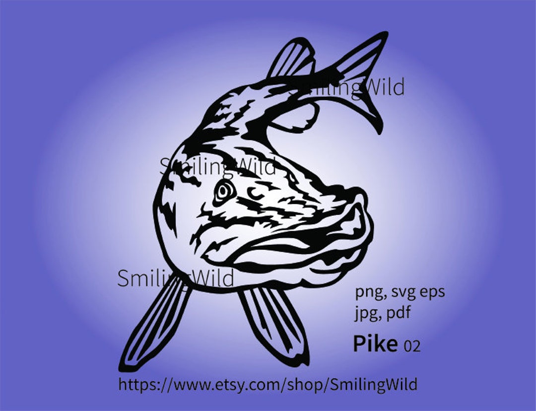 Pike Svg River Fish Clipart Pike Cut File Cuttable Vector - Etsy
