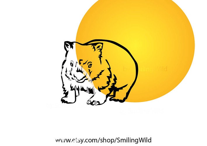 Wombat Svg Clip Art Vector File Australian Animal Cuttable - Etsy Ireland