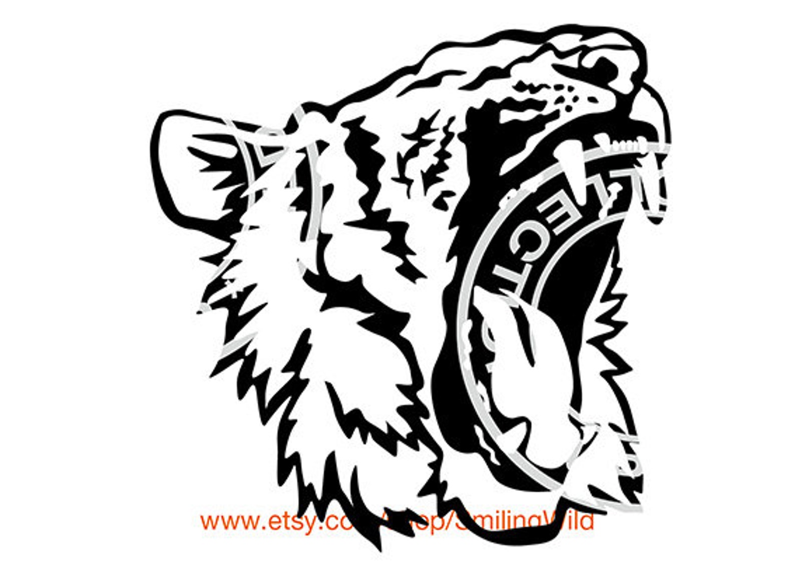 Roaring Tiger Svg Portrait Vector Graphic Art Angry Tiger Cut - Etsy