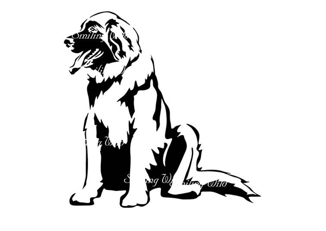 Leonberger Svg Dog Vector Graphic Art Leonberger Clipart Png Printable ...