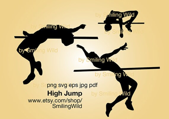 High Jump Svg Silhouette Athletic Cut File Sport Svg Jumping - Etsy