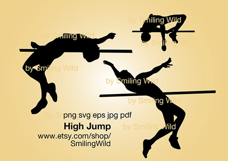 High Jump Svg Silhouette Athletic Cut File Sport Svg Jumping - Etsy