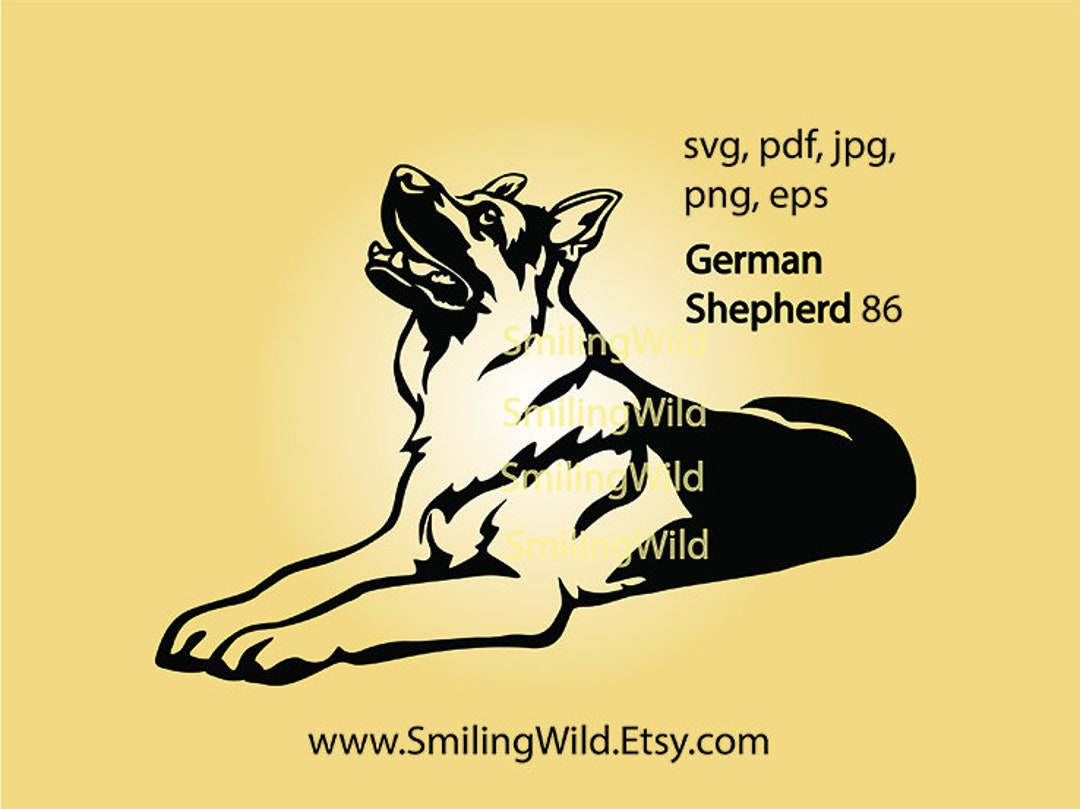 German Shepherd Svg Clipart Portrait Dog Head Printable Design Cuttable ...