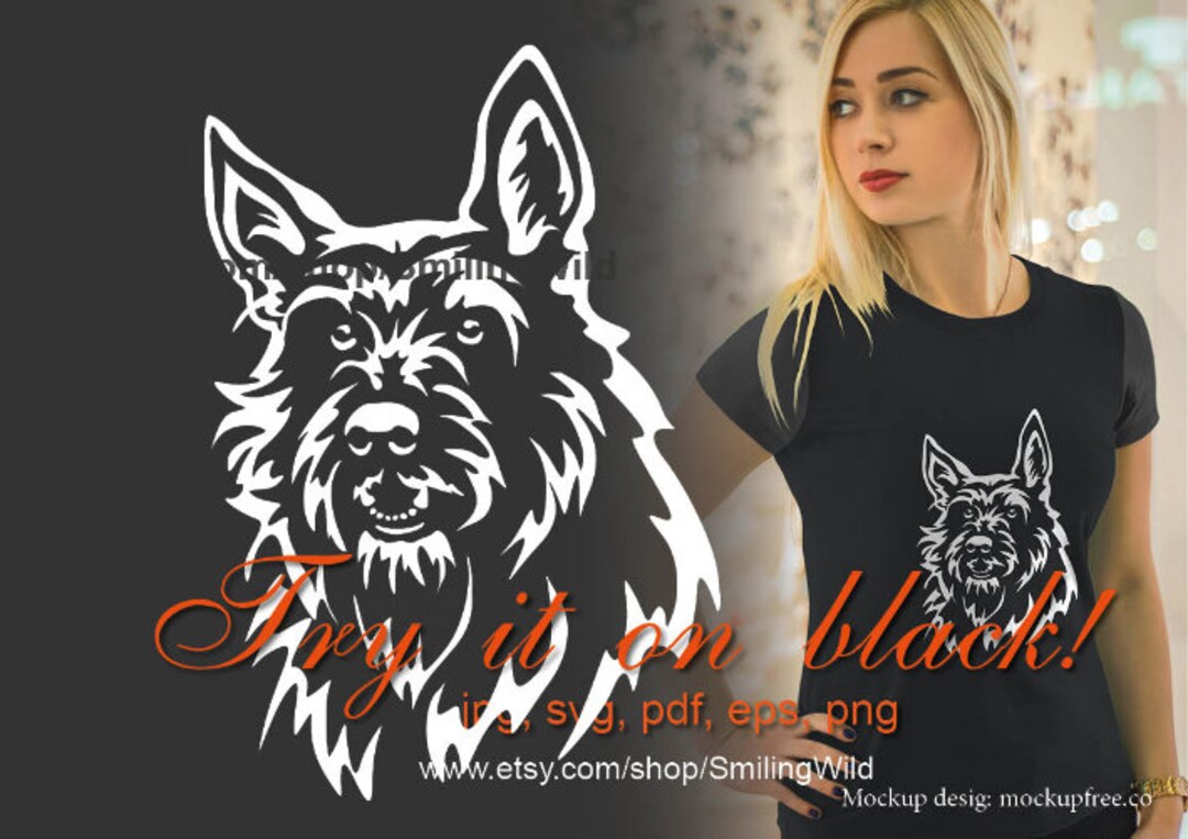 Berger Picard Dog Svg White Vector File, Berger De Picardie Cut File ...