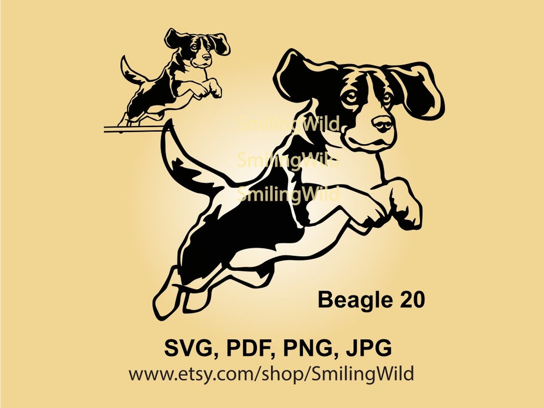 Beagle Agility Jump Svg Clipart Dog Agility Vector Graphic Art Beagle ...