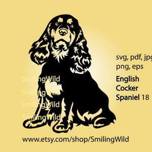 English Cocker Spaniel Svg Design Art Clip Art Printable - Etsy