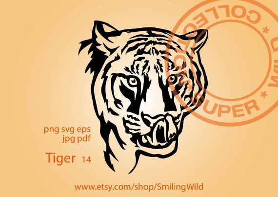 Tiger Head Svg Clipart Wild Animal Vector Graphic Art Tiger - Etsy