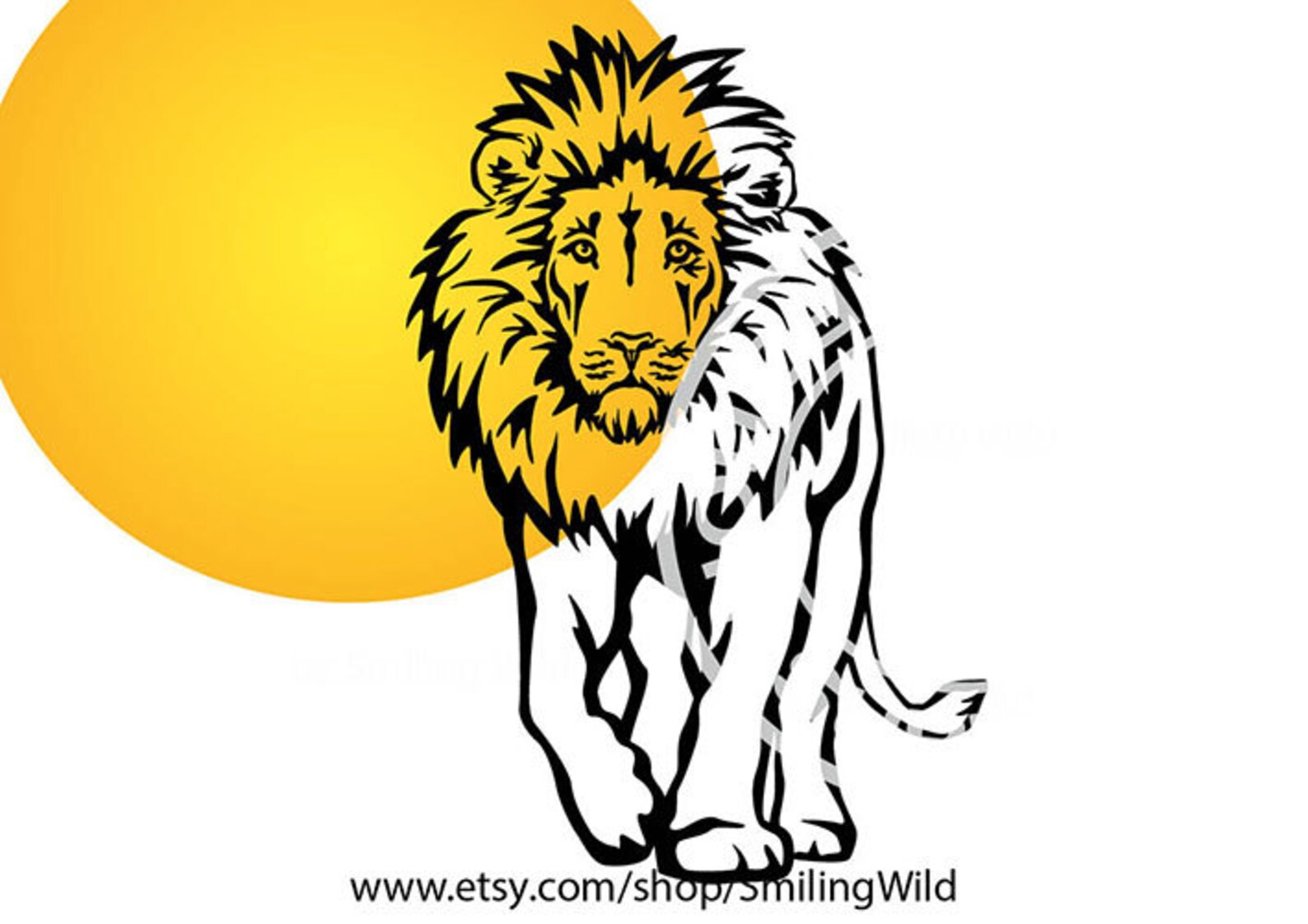 Lion 05 Svg Clipart Svg Vector Graphic Art Walking Lion - Etsy