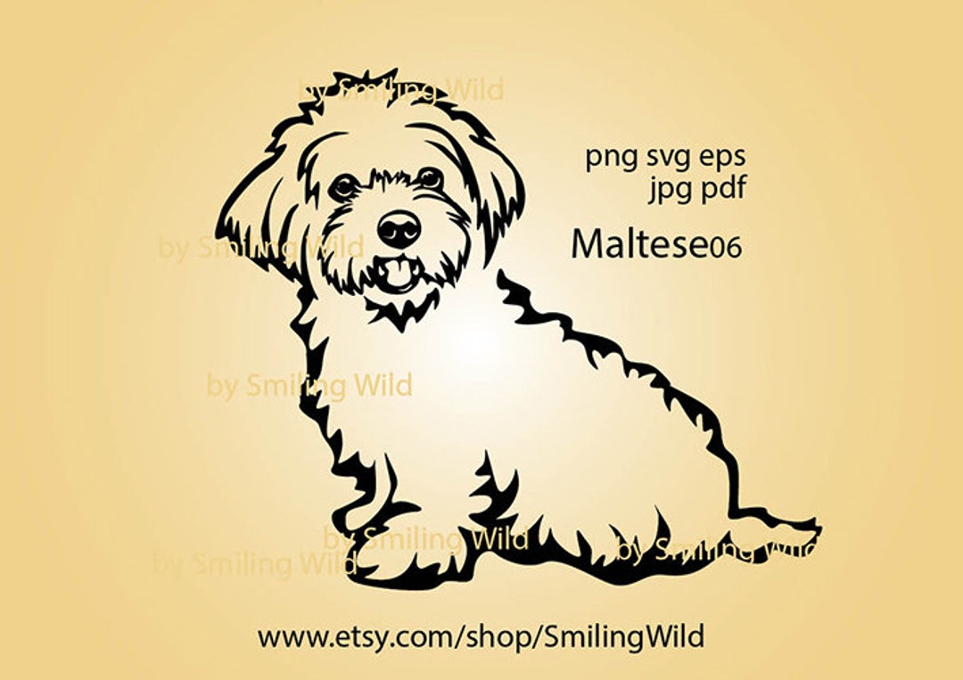 Maltese Dog Svg Clipart Cute Dog Vector Graphic Art Maltese Cricut Cut ...