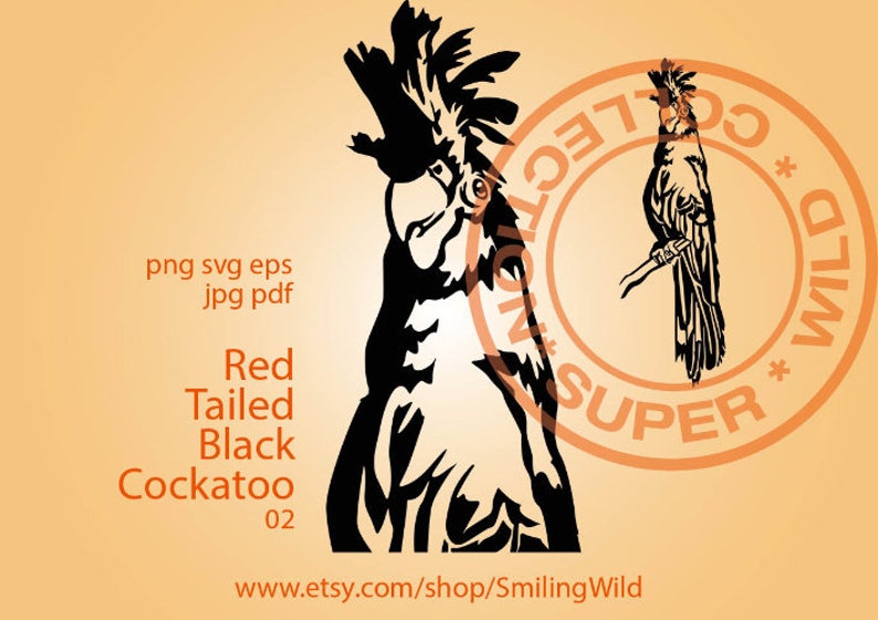 Black Cockatoo Svg Clip Art File Australian Animal Cuttable - Etsy ...