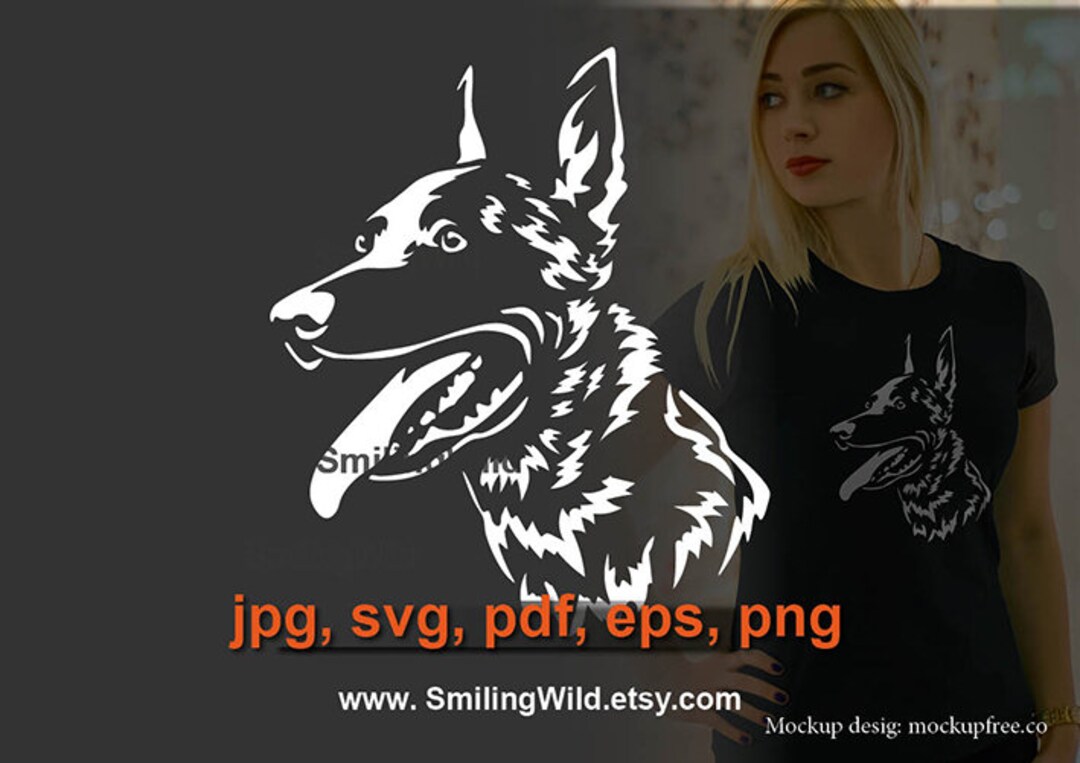 Dutch Shepherd Svg Smiling Dog White Vector File, Dutch Shpeherd Clip ...