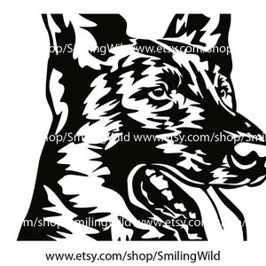 Dutch Shepherd Svg Portrait /05/ Clipart Vector Graphic Art Dutch ...