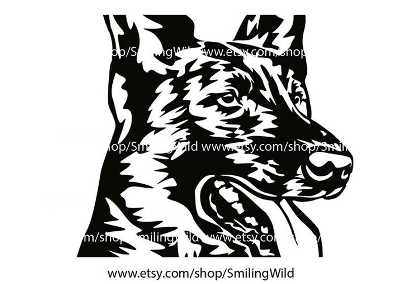Dutch Shepherd Svg Portrait /05/ Clipart Vector Graphic Art | Etsy