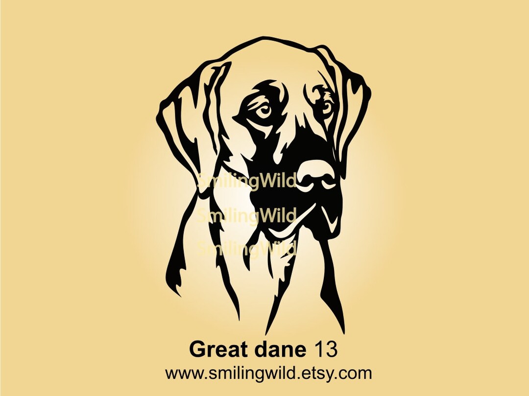Great Dane Svg Clip Art Portrait - Etsy