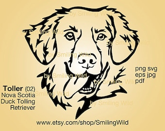Toller Dog 03 Svg Clipart Vector Graphic Art Nova Scotia | Etsy