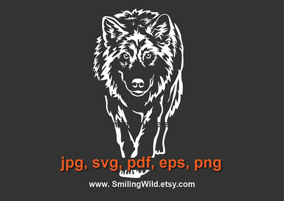 Grey Wolf Svg & Png Clipart Design for Laser Cutting and Cricut, Wild ...
