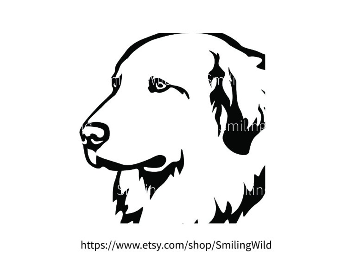 Great Pyrenees Svg Portrait Vector Graphic Art Pyrenean | Etsy