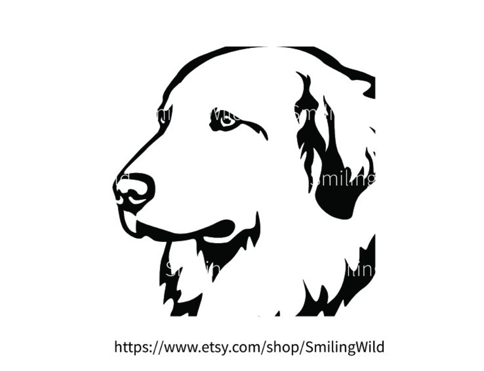 Great Pyrenees Svg Portrait Vector Graphic Art Pyrenean | Etsy