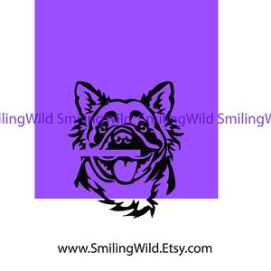 Fluffy French Bulldog Svg Portrait Vector Graphic Art Head Cute Dog ...