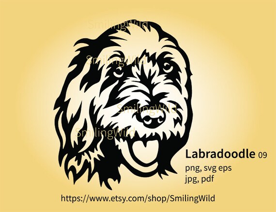 Labradoodle Face Svg Vector Graphic Art Portrait Labradoodle - Etsy