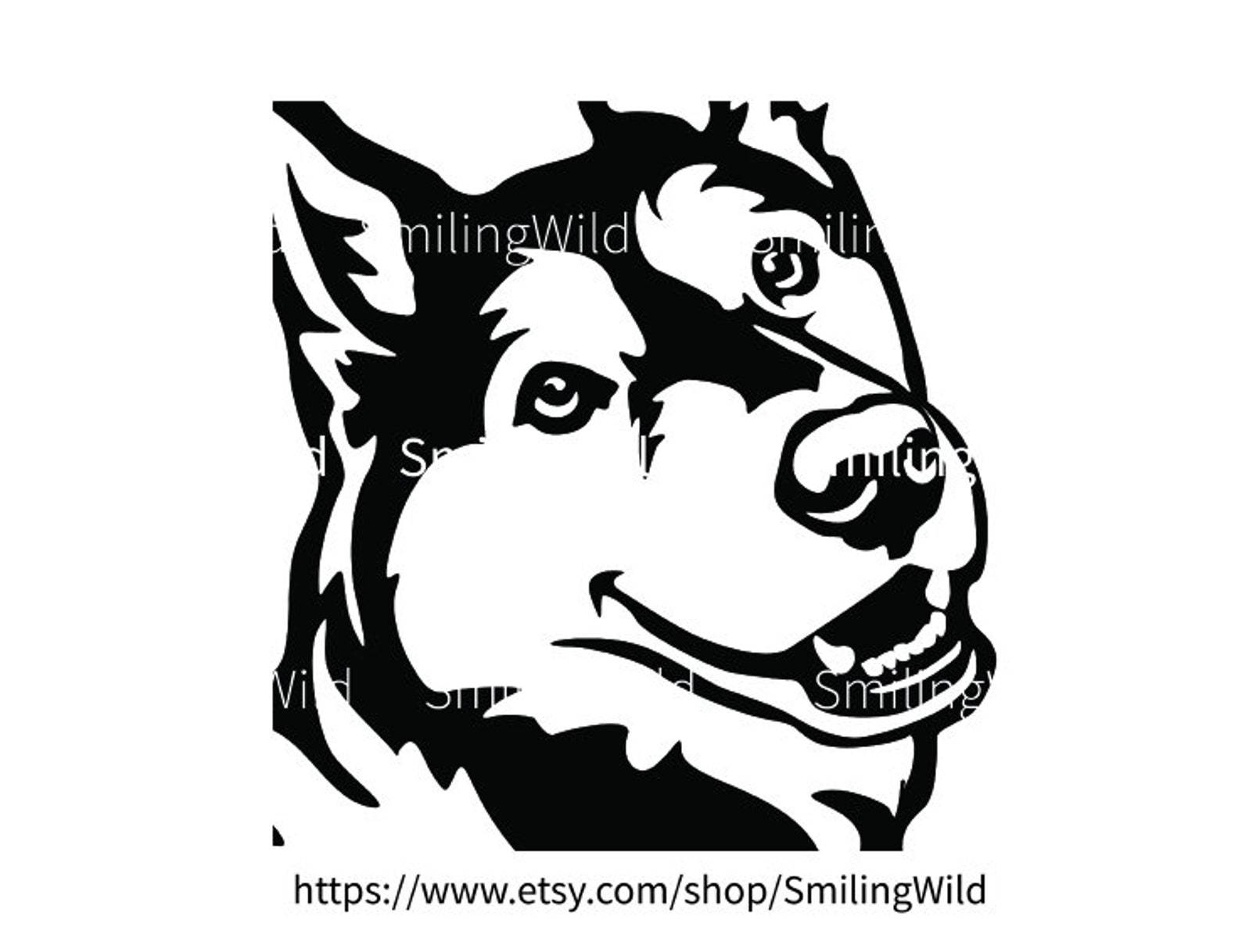Husky Dog Svg Portrait Vector Graphic Art Husky Clip Art Dog - Etsy