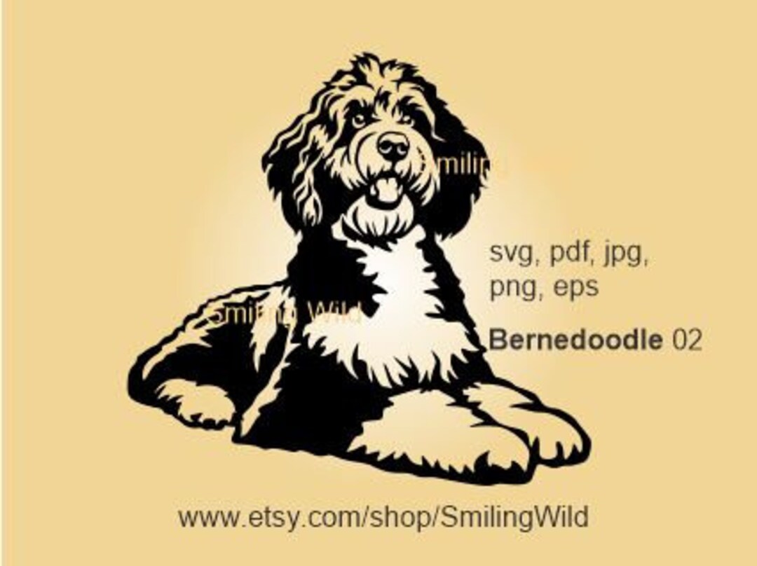 Bernedoodle Dog Svg Vector Graphic Cuttable Clip Art Design - Etsy