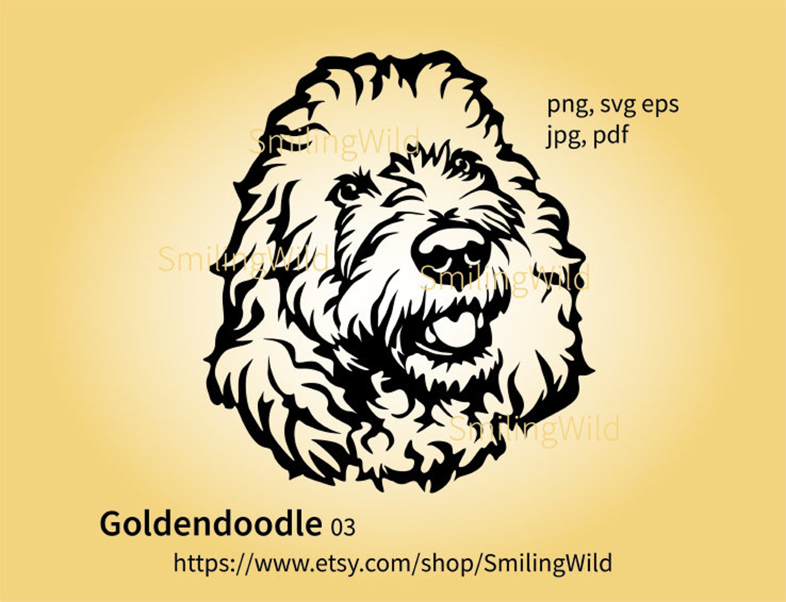 Goldendoodle Dog Breed Svg Illustration Groodle Vector - Etsy