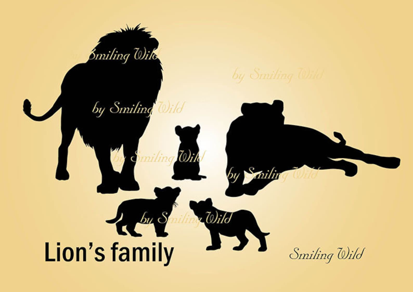Lion Family Svg Silhouette Art Printable Lion Clipart - Etsy Canada