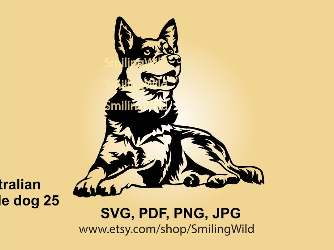 Blue Heeler SVG PNG DXF, Australian Cattle Dog Vector (digital Download ...