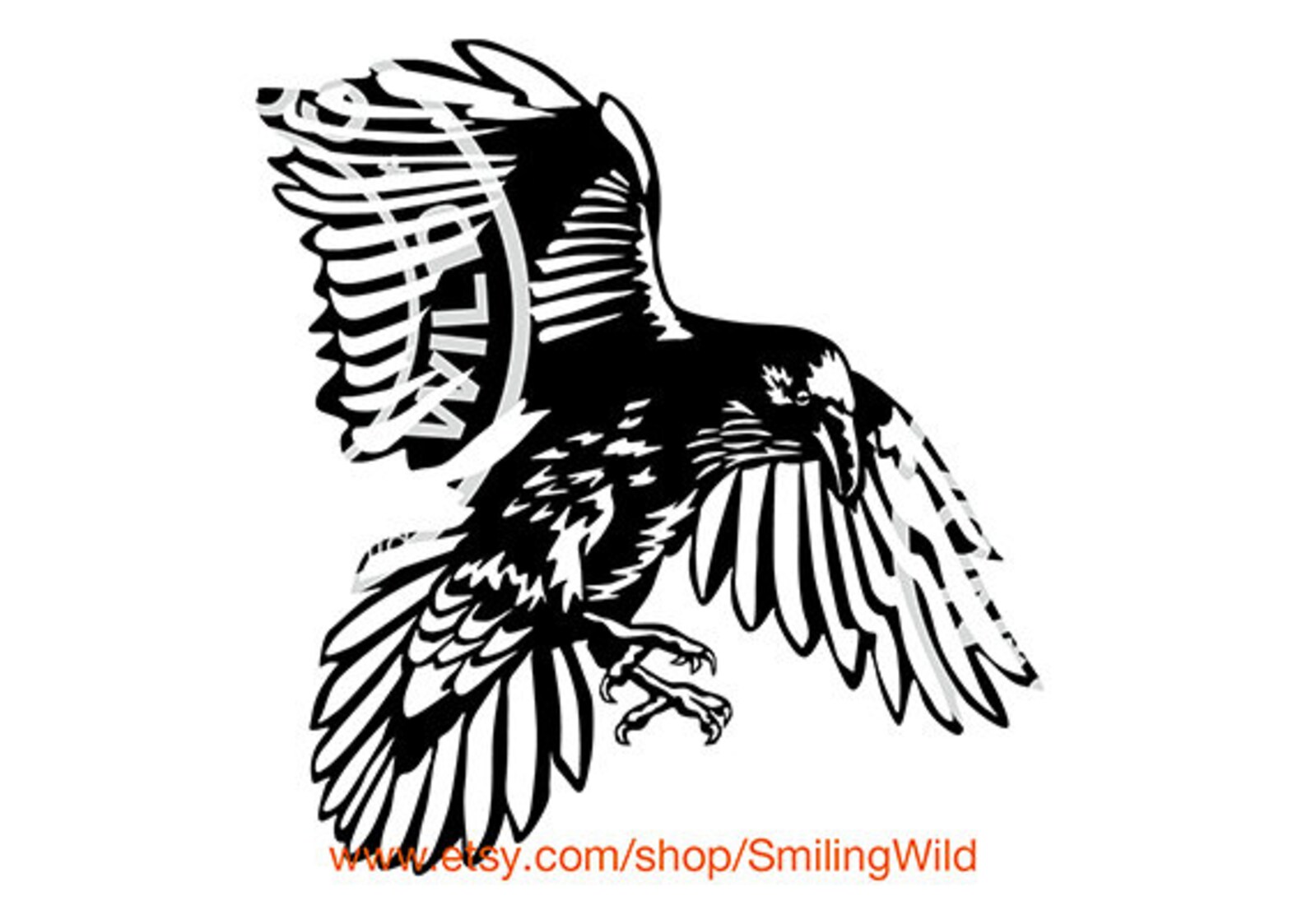 Flying Raven Svg Clipart Flying Bird Cut File Cricut Cuttable - Etsy