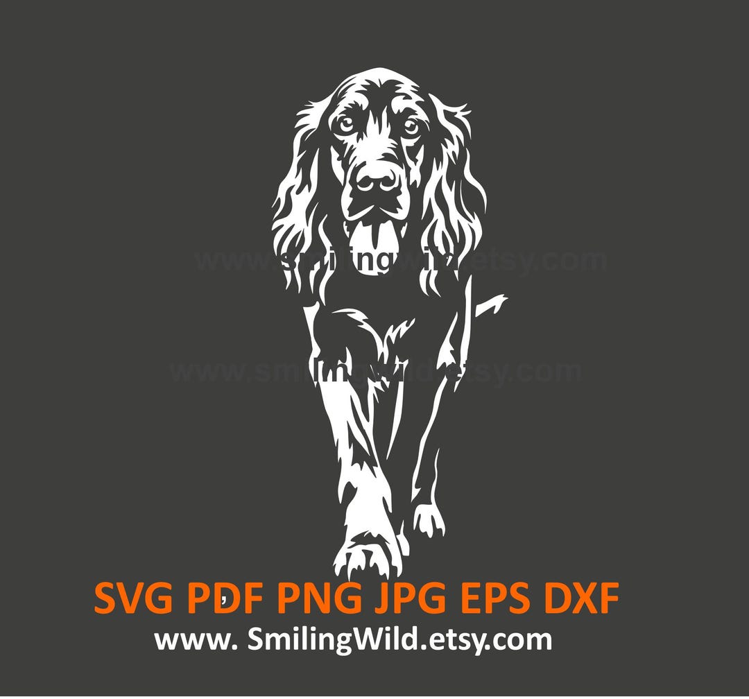 Irish Setter SVG PNG DXF – Realistic White Hunting Dog Clipart for ...