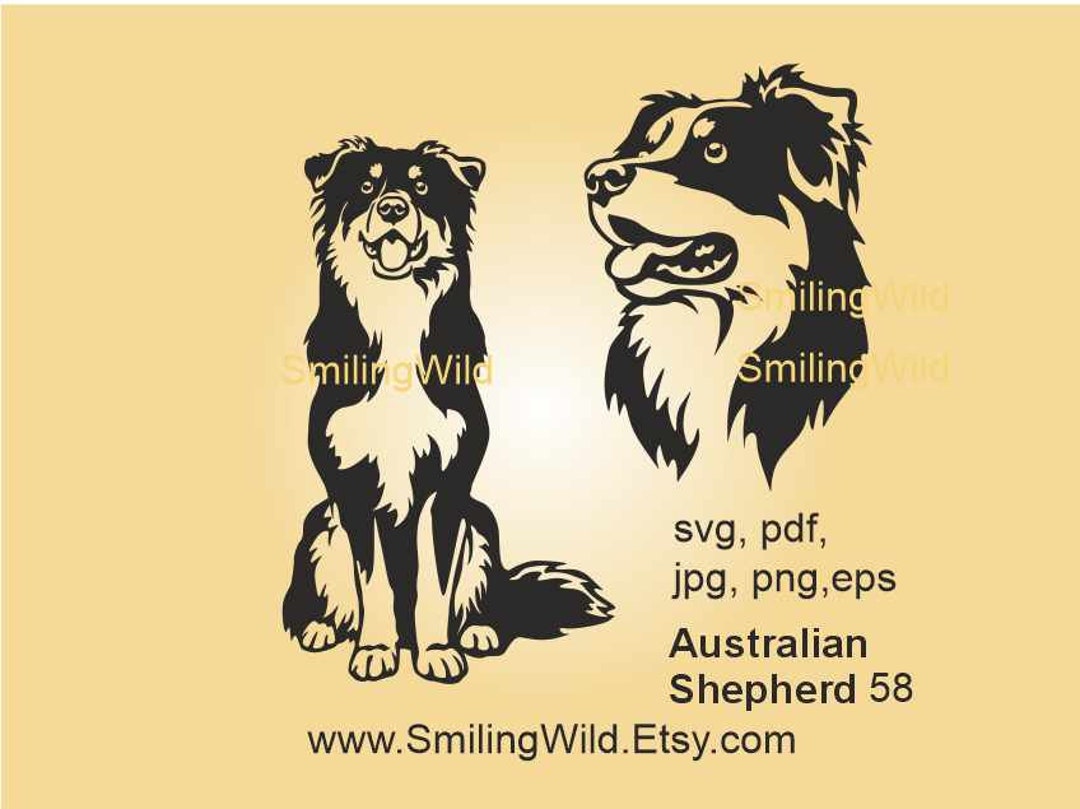 Australian Shepherd Dog Svg Cut File Dog Cuttable Cricut Aussie Vector ...