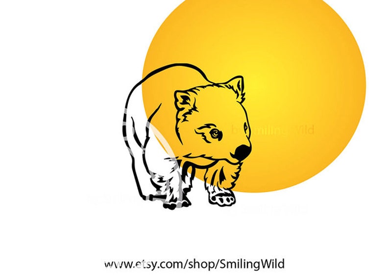 Wombat Svg Clip Art Vector File, Australian Animal Cuttable Digital ...
