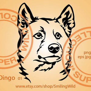 Dingo Svg Australia Wild Animal Clipart Dingo Head Portrait - Etsy