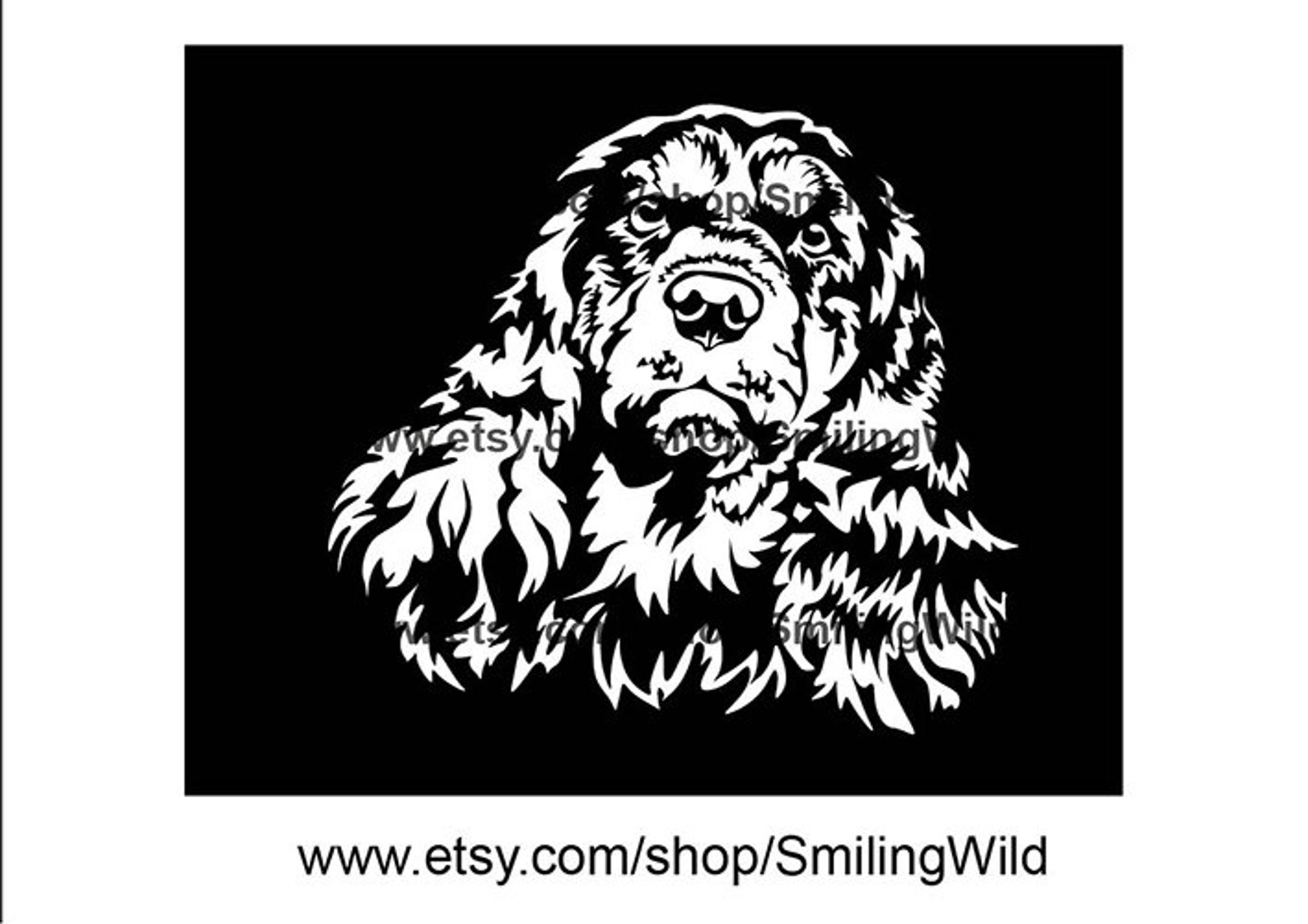Cocker Svg Cut File English Cocker Spaniel Clipart Dog Face - Etsy