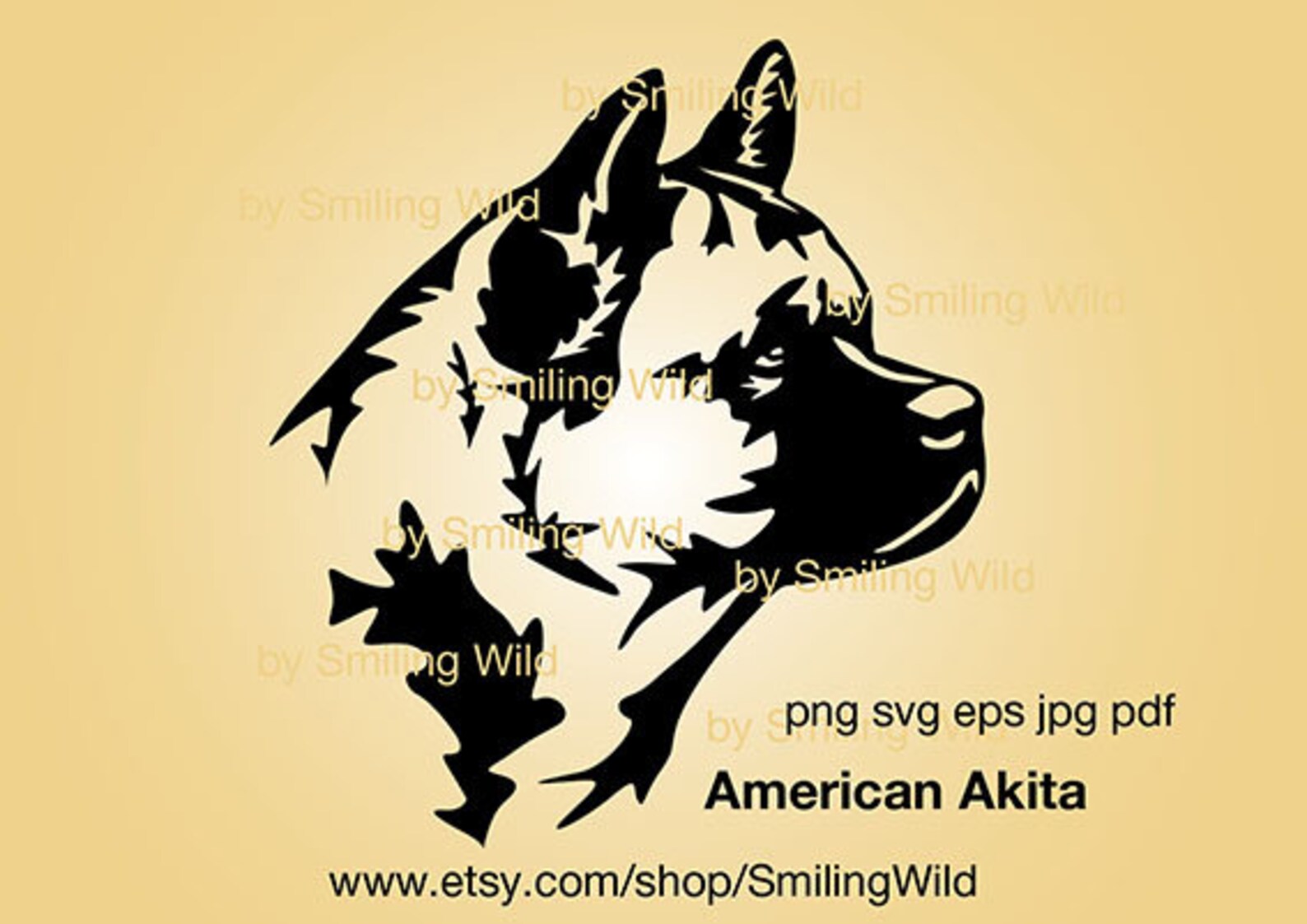 American Akita Svg Dog Cut File Cuttable Vector Graphic Art - Etsy