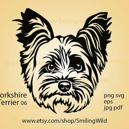 Yorkshire Terrier Portraits Vector File SVG - Etsy