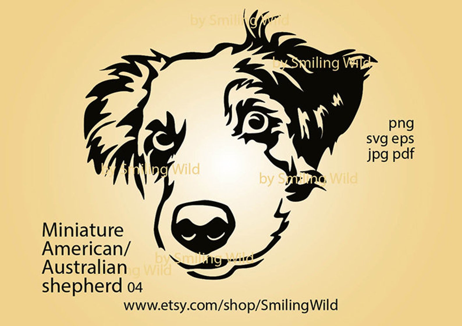 Mini Aussie Svg Funny Cute Dog Portrait Miniature Australian - Etsy