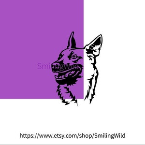 Malinois Dog Svg Portrait Vector Clip Art Design Malinois - Etsy